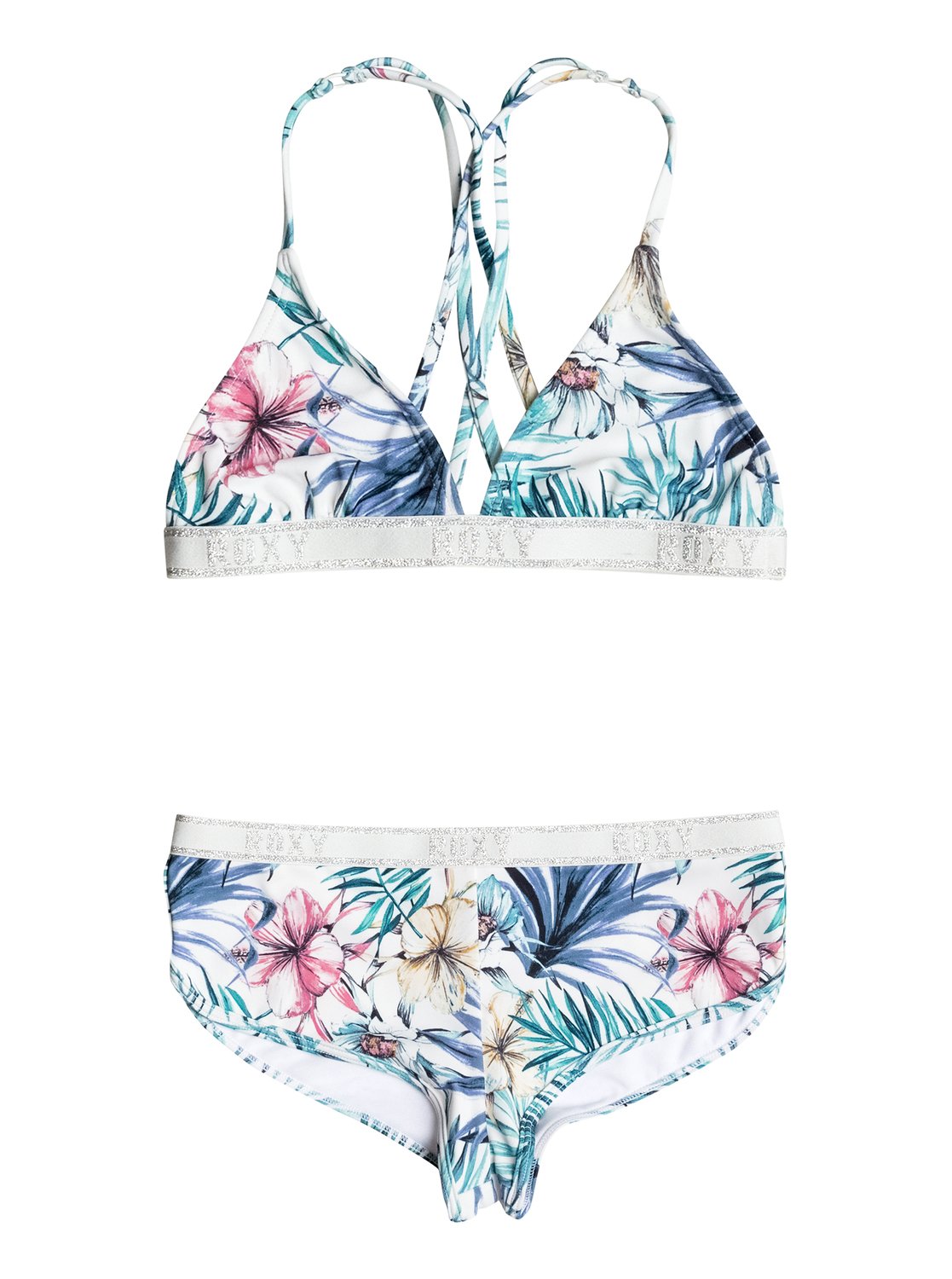 Girls 7 14 Blingbling Surf Fixed Triangle Bikini Set Ergx203104 Roxy
