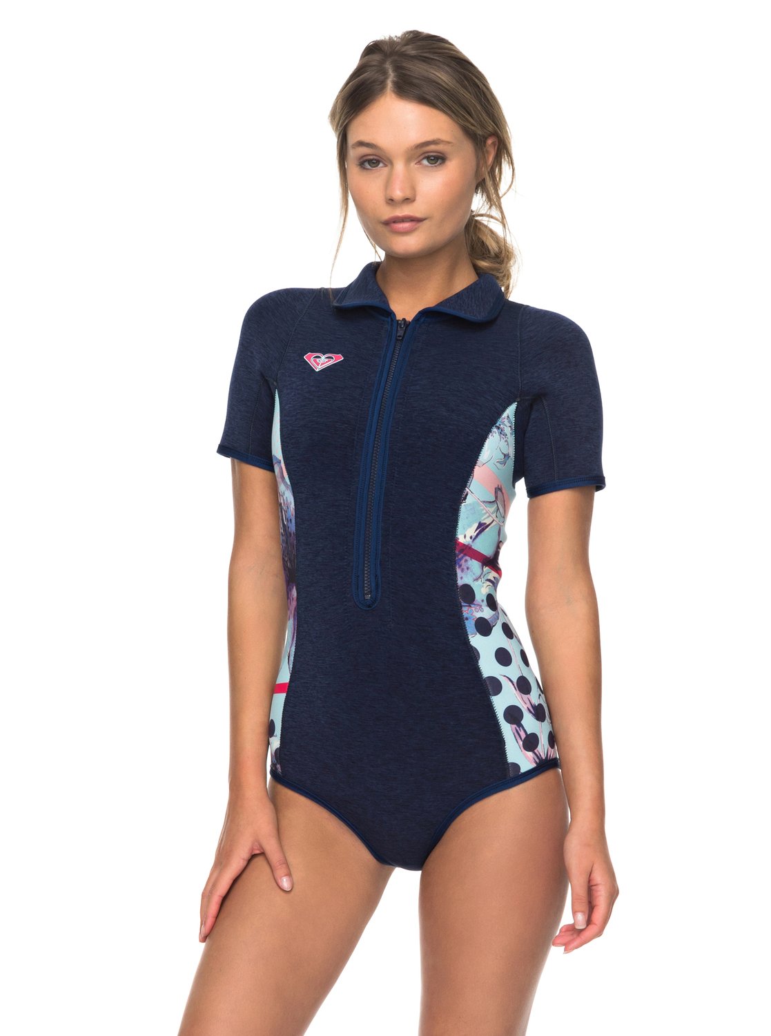 2mm Pop Surf Short Sleeve Front Zip Springsuit Erjw503008 Roxy