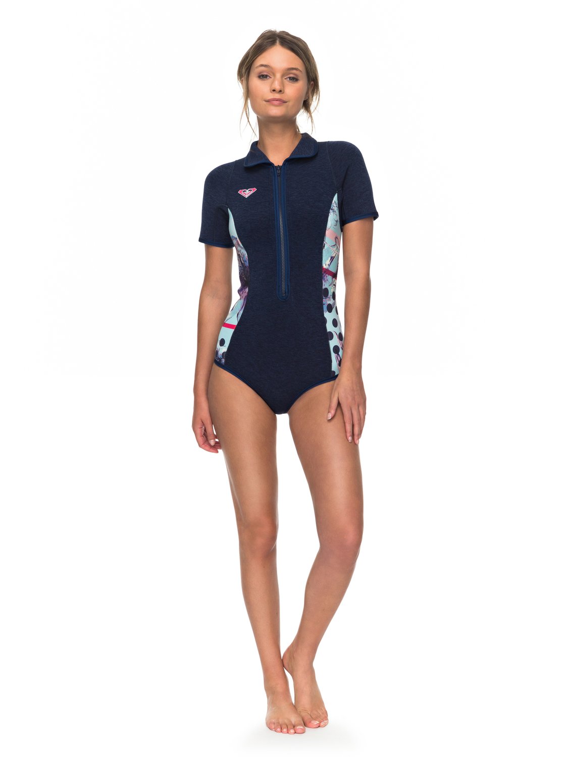 2mm Pop Surf Short Sleeve Front Zip Springsuit Erjw503008 Roxy