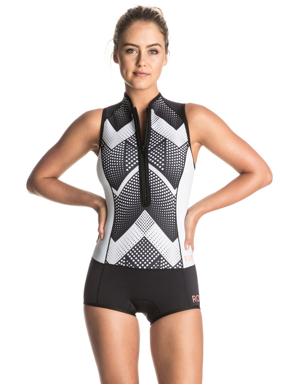 Pop Surf 1mm Front Zip Short John Wetsuit Erjw603002 Roxy